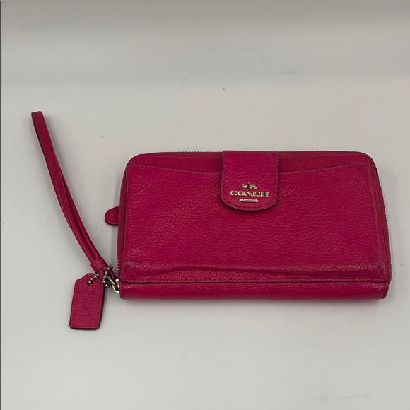 Coach | Bags | Coach Pink Wristlet Wallet | Poshmark
